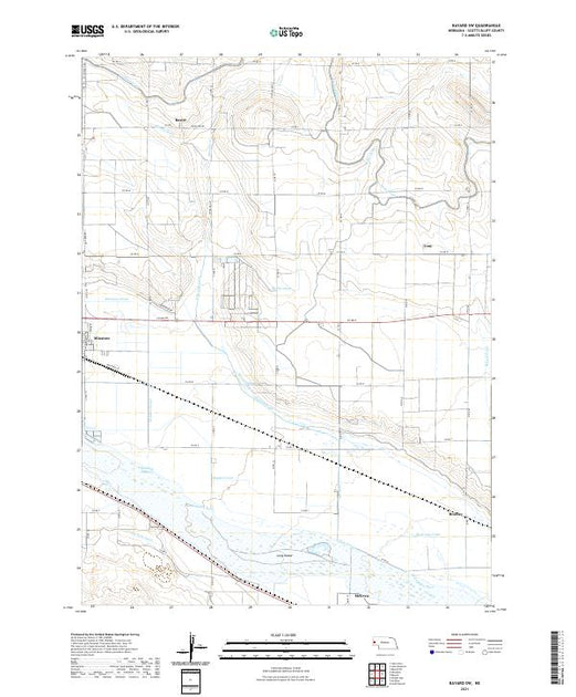 USGS US Topo 7.5-minute map for Bayard SW NE 2021 – American Map Store