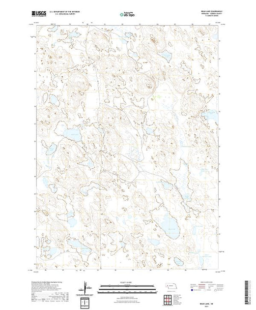 USGS US Topo 7.5-minute map for Bean Lake NE 2021 – American Map Store