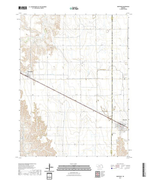 USGS US Topo 7.5-minute map for Bertrand NE 2021 – American Map Store