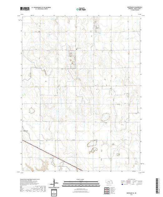 USGS US Topo 7.5-minute map for Bertrand SE NE 2021 – American Map Store