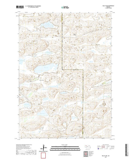 USGS US Topo 7.5-minute map for Billys Lake NE 2021 – American Map Store