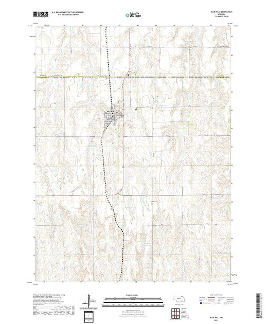 USGS US Topo 7.5-minute map for Blue Hill NE 2021 – American Map Store