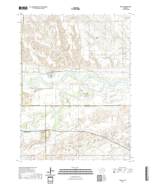USGS US Topo 7.5-minute map for Boelus NE 2021 – American Map Store