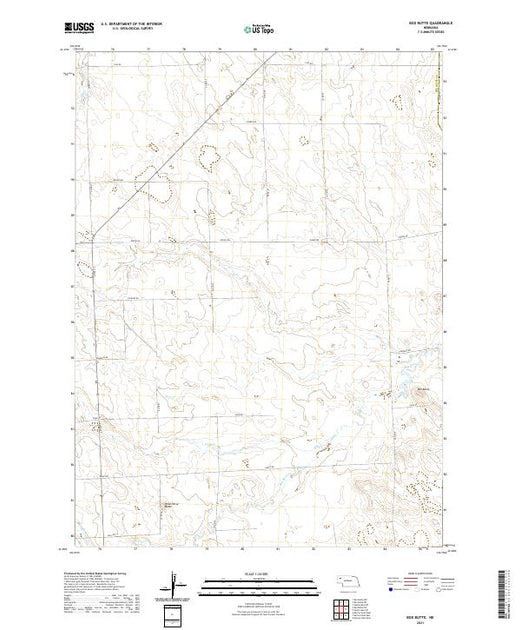 USGS US Topo 7.5-minute map for Box Butte NE 2021 – American Map Store