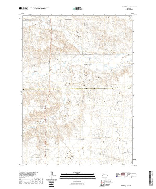USGS US Topo 7.5-minute map for Box Butte NW NE 2021 – American Map Store