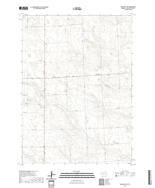 USGS US Topo 7.5-minute map for Box Butte SW NE 2021 – American Map Store
