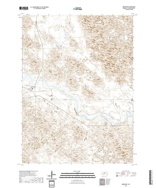 USGS US Topo 7.5-minute map for Brewster NE 2021 – American Map Store