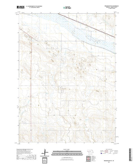 USGS US Topo 7.5-minute map for Broadwater SW NE 2021 – American Map Store