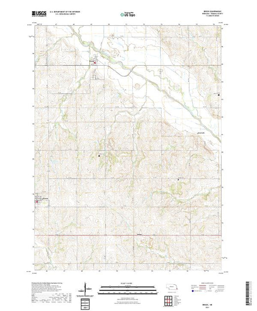 USGS US Topo 7.5-minute map for Brock NE 2021 – American Map Store