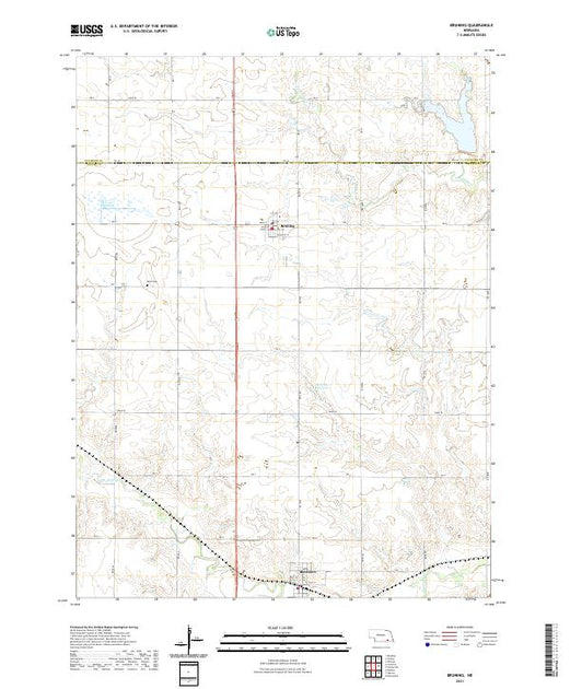 USGS US Topo 7.5-minute map for Bruning NE 2021 – American Map Store