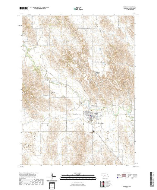 USGS US Topo 7.5-minute map for Callaway NE 2021 – American Map Store