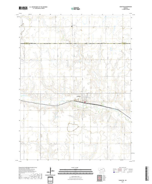 USGS US Topo 7.5-minute map for Carleton NE 2021 – American Map Store