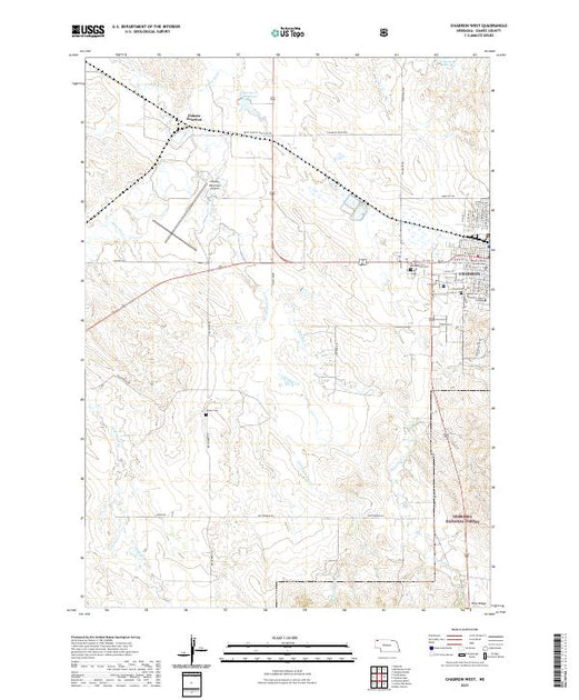USGS US Topo 7.5-minute map for Chadron West NE 2021 – American Map Store