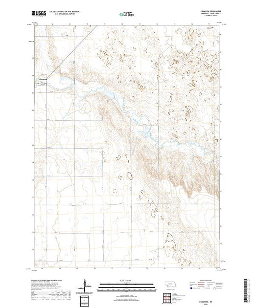 USGS US Topo 7.5-minute map for Champion NE 2021 – American Map Store