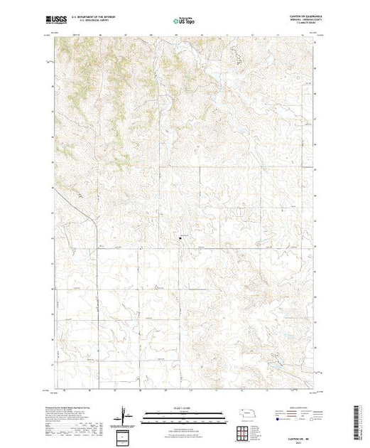 USGS US Topo 7.5-minute map for Clinton SW NE 2021 – American Map Store