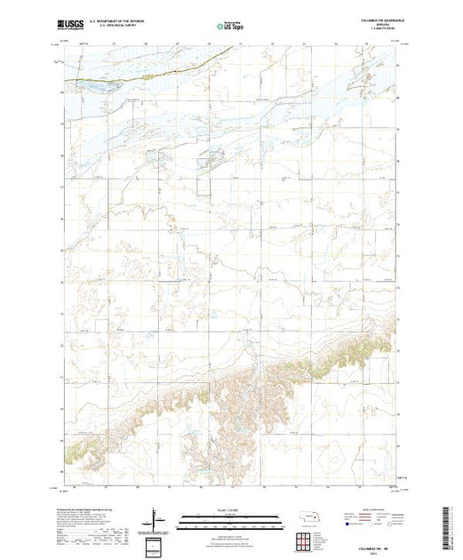USGS US Topo 7.5-minute map for Columbus SW NE 2021 – American Map Store