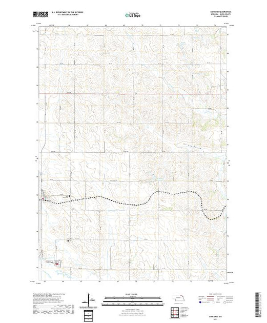 USGS US Topo 7.5-minute map for Concord NE 2021 – American Map Store