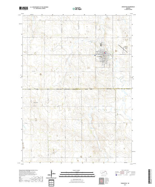 USGS US Topo 7.5-minute map for Creighton NE 2021 – American Map Store
