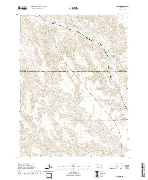 USGS US Topo 7.5-minute map for Curtis NW NE 2021 – American Map Store