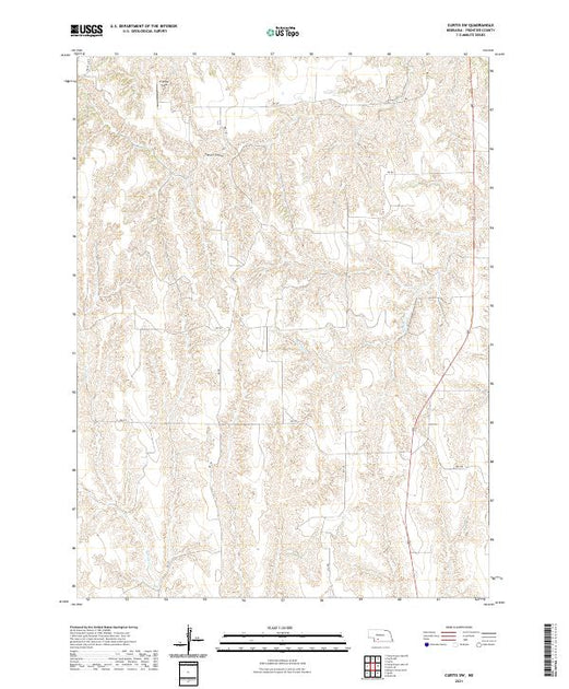 USGS US Topo 7.5-minute map for Curtis SW NE 2021 – American Map Store