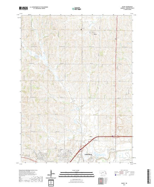 USGS US Topo 7.5-minute map for Davey NE 2021 – American Map Store
