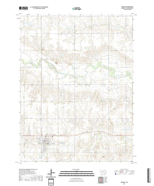 USGS US Topo 7.5-minute map for Deshler NE 2021 – American Map Store