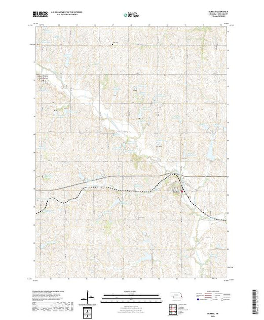 USGS US Topo 7.5-minute map for Dunbar NE 2021 – American Map Store