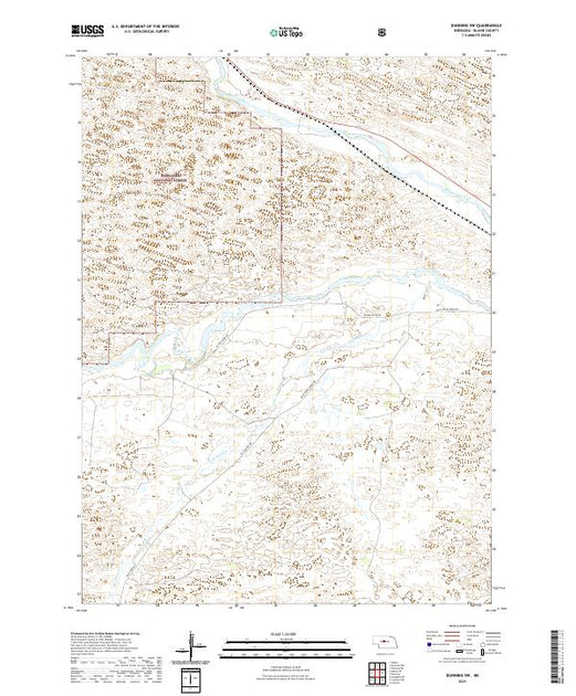 USGS US Topo 7.5-minute map for Dunning SW NE 2021 – American Map Store