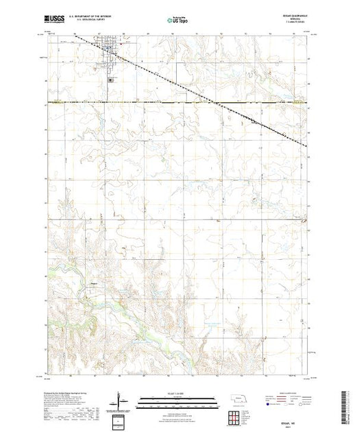 USGS US Topo 7.5-minute map for Edgar NE 2021 – American Map Store