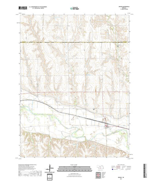 USGS US Topo 7.5-minute map for Edison NE 2021 – American Map Store