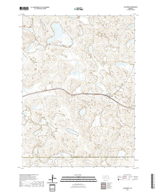USGS US Topo 7.5-minute map for Ellsworth NE 2021 – American Map Store