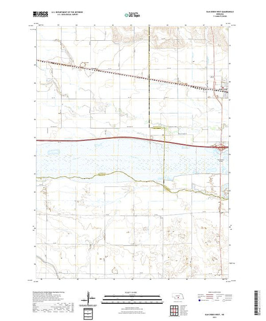 USGS US Topo 7.5-minute map for Elm Creek West NE 2021 – American Map Store