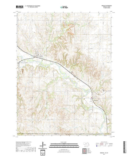 USGS US Topo 7.5-minute map for Endicott NEKS 2021 – American Map Store