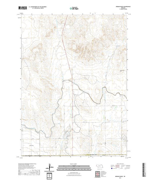 USGS US Topo 7.5-minute map for Erdman Ranch NE 2021 – American Map Store