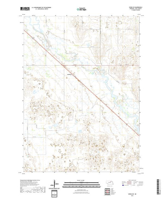 USGS US Topo 7.5-minute map for Ewing SW NE 2021 – American Map Store