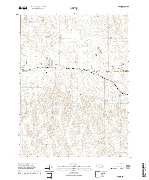 USGS US Topo 7.5-minute map for Farnam NE 2021 – American Map Store