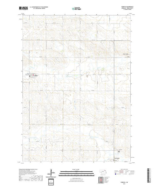 USGS US Topo 7.5-minute map for Fordyce NE 2021 – American Map Store