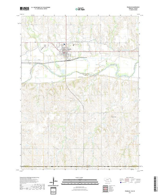 USGS US Topo 7.5-minute map for Franklin NEKS 2021 – American Map Store