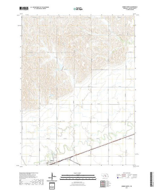 USGS US Topo 7.5-minute map for Gibbon North NE 2021 – American Map Store