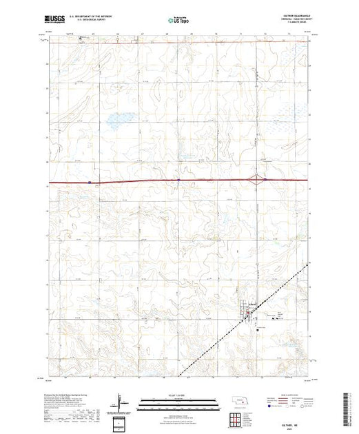 USGS US Topo 7.5-minute map for Giltner NE 2021 – American Map Store