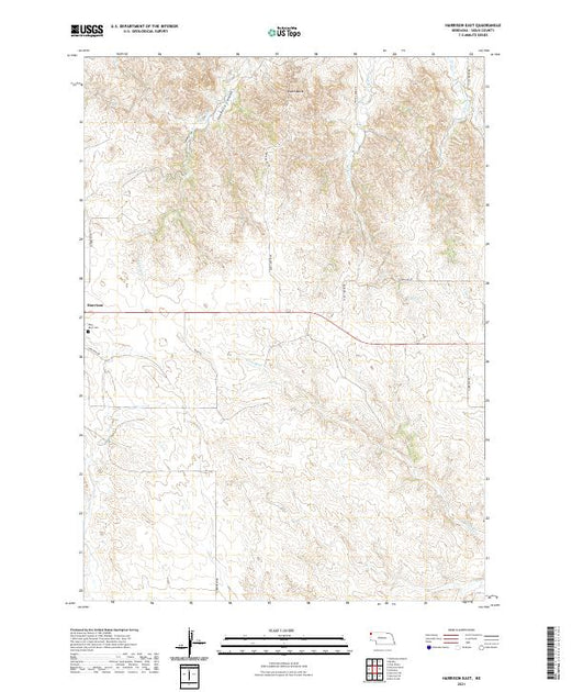 USGS US Topo 7.5-minute map for Harrison East NE 2021 – American Map Store