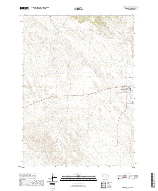 USGS US Topo 7.5-minute map for Harrison West NE 2021 – American Map Store