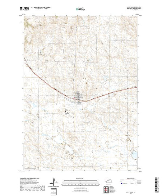 USGS US Topo 7.5-minute map for Hay Springs NE 2021 – American Map Store