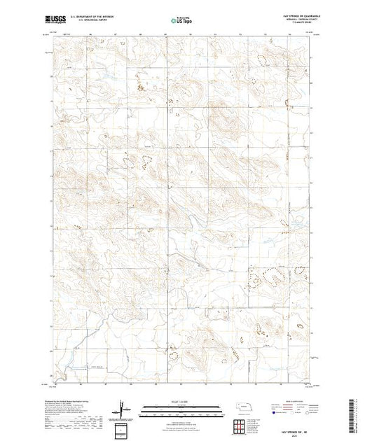 USGS US Topo 7.5-minute map for Hay Springs SW NE 2021 – American Map Store