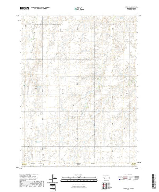 USGS US Topo 7.5-minute map for Hebron SW NEKS 2021 – American Map Store