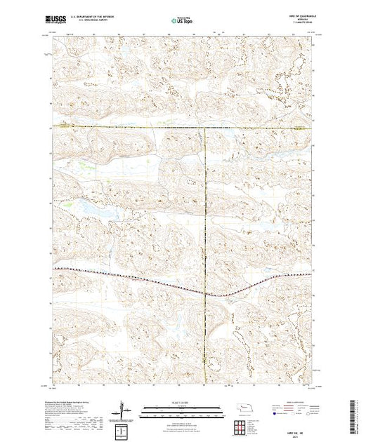 USGS US Topo 7.5-minute map for Hire SW NE 2021 – American Map Store