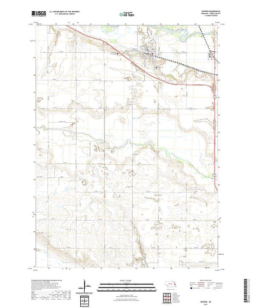 USGS US Topo 7.5-minute map for Hooper NE 2021 – American Map Store