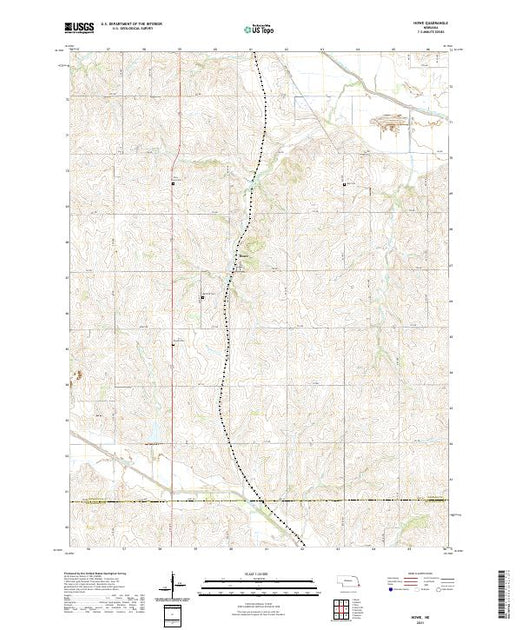 USGS US Topo 7.5-minute map for Howe NE 2021 – American Map Store