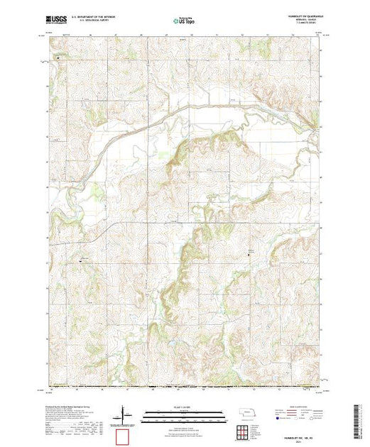 USGS US Topo 7.5-minute map for Humboldt SW NEKS 2021 – American Map Store