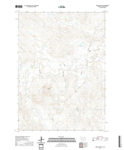 USGS US Topo 7.5-minute map for Isinglass Buttes NE 2021 – American Map ...